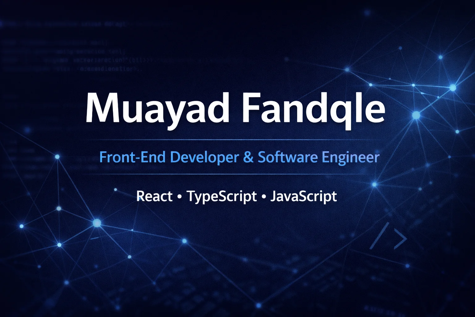 Muayad Fandqle | Software Engineer